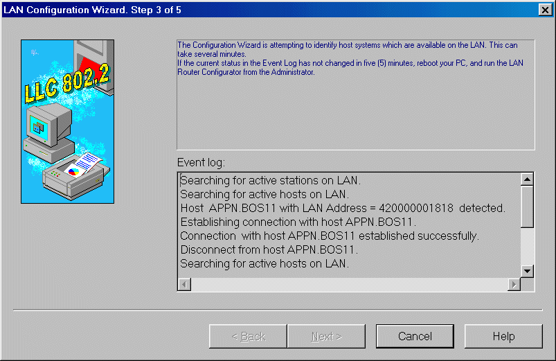 BOSaNOVA Desktop - Lan Configuration Wizard Screen